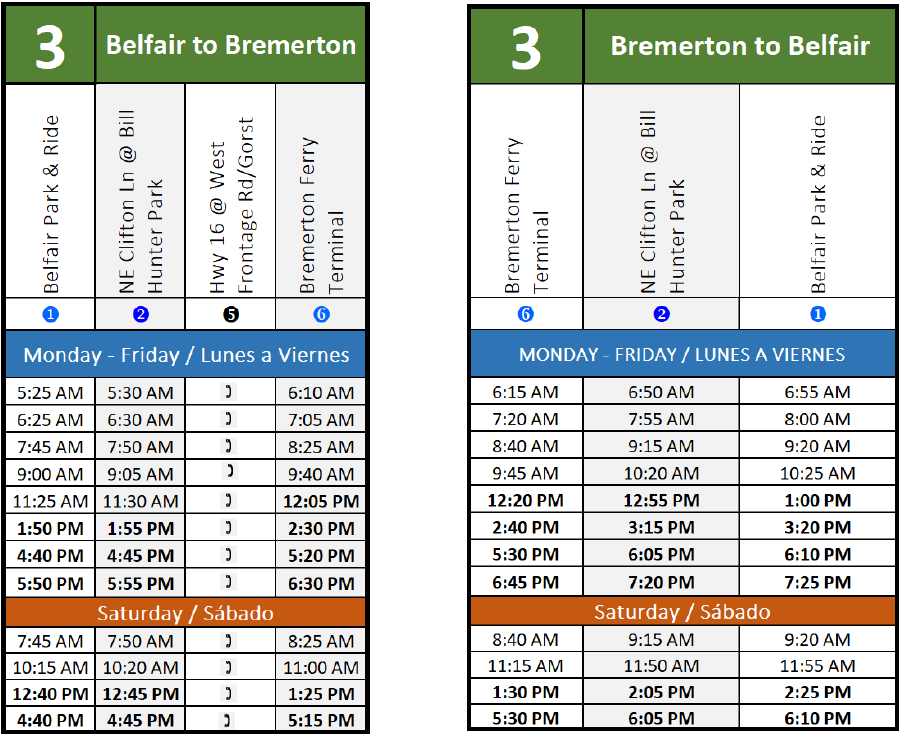 Route 3 – Mason Transit
